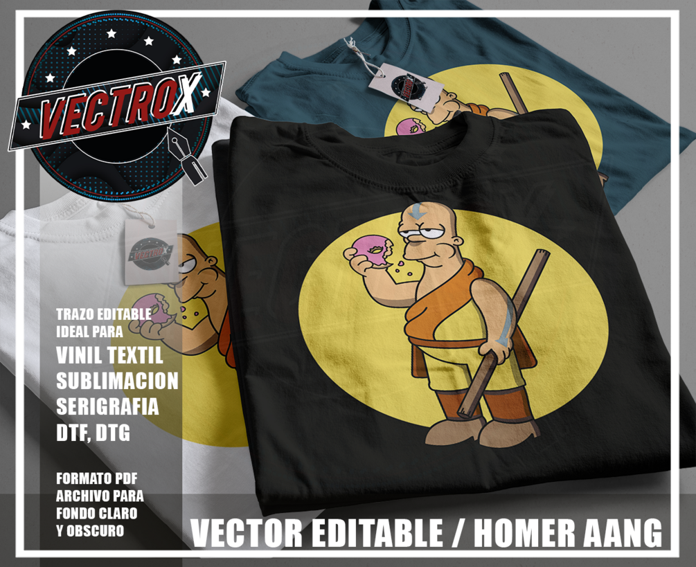 Vector Editable - Homer Aang