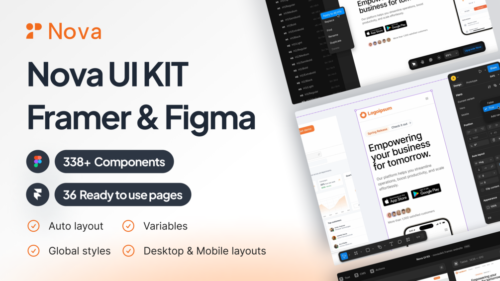 Nova UI Kit - Figma & Framer
