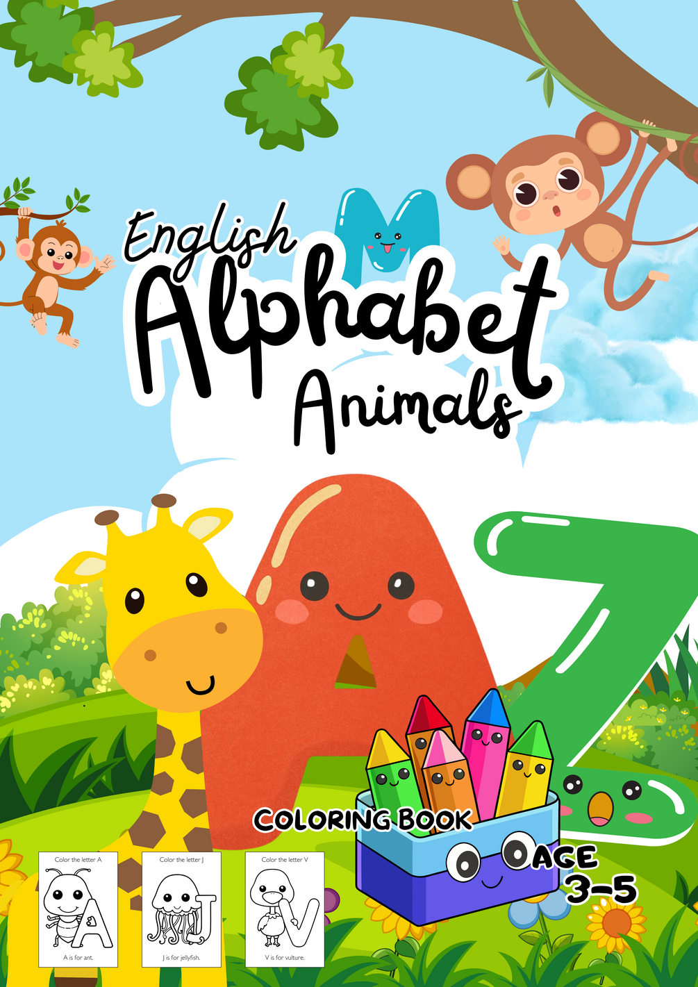 Animal Alphabet Coloring Book for Kids | A to Z Animal Learning ...