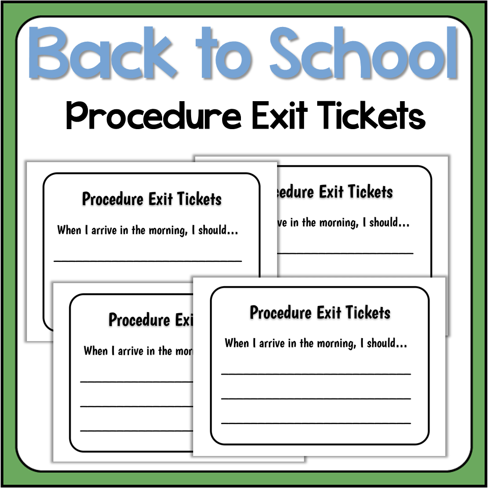Back to School Procedure Exit Tickets | classroom rules & procedures