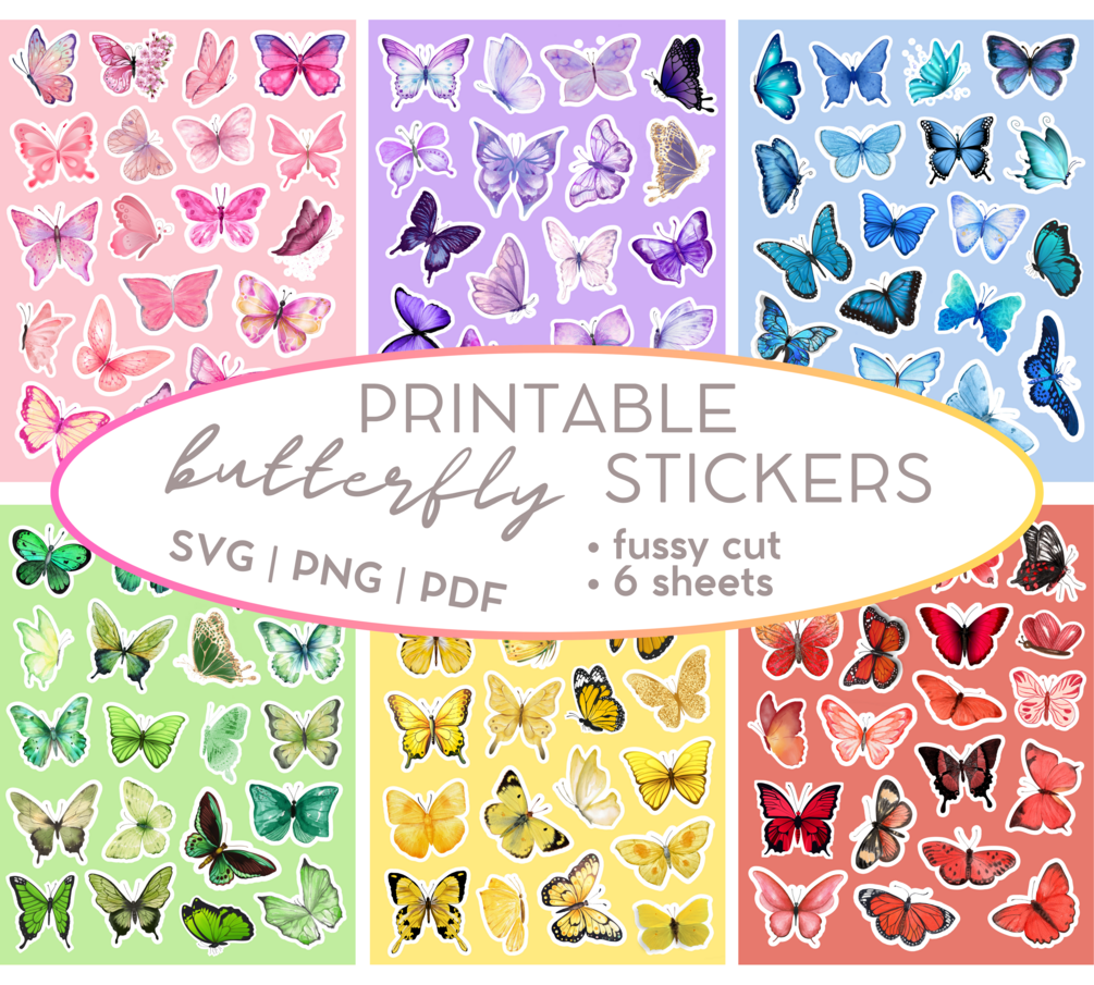 Butterfly Sticker Sheets | Cricut | Scrapbooking | For Paper Crafts ...