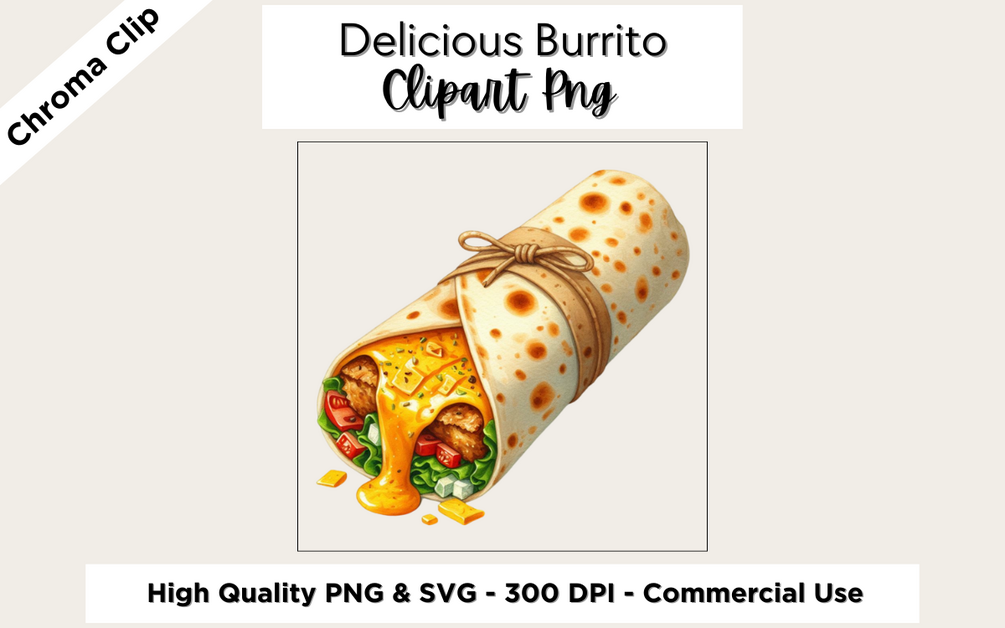 Watercolor Delicious Burrito Clipart PNG