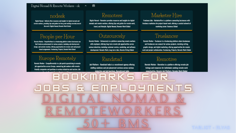 Digital Nomad & Remote Workers - 50 BMs