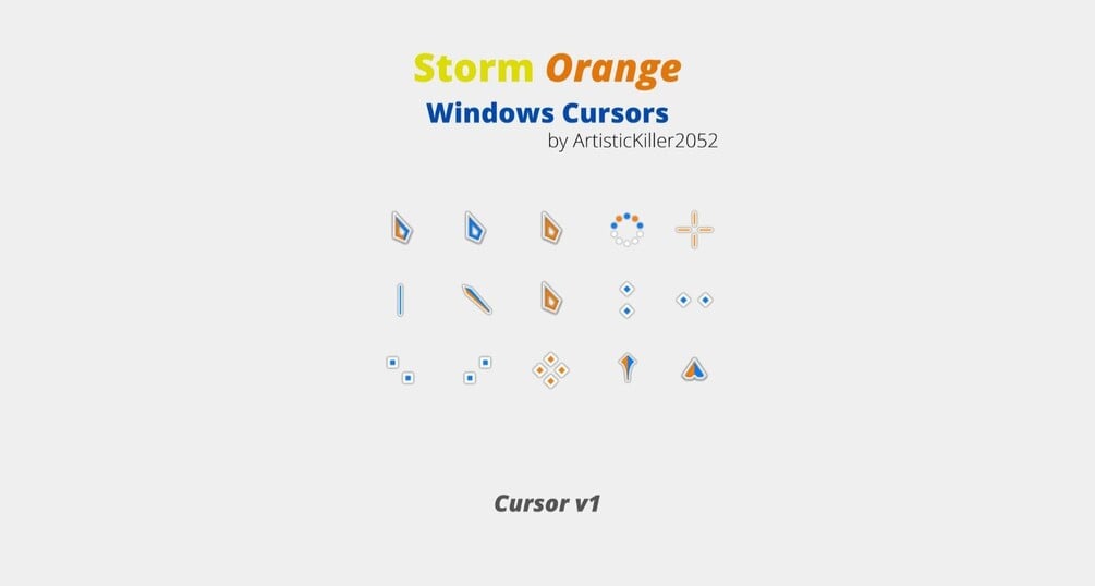 Storm Orange v1 Cursor Windows 11/10/7