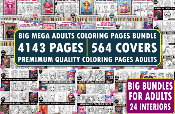 4143 Mega Bundle of Adult Coloring Pages