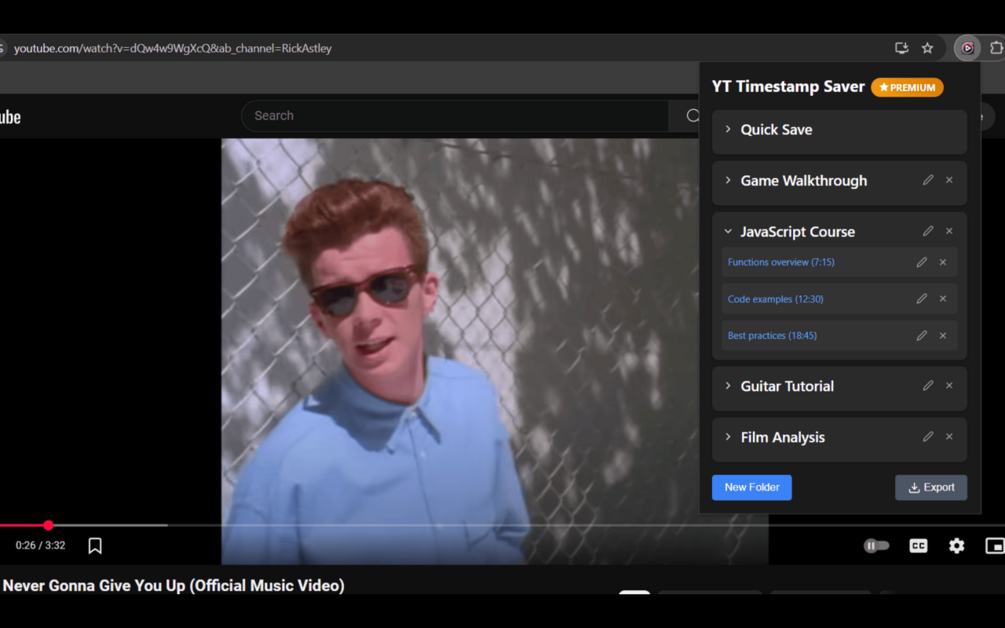 YouTube Timestamp Saver Premium Version