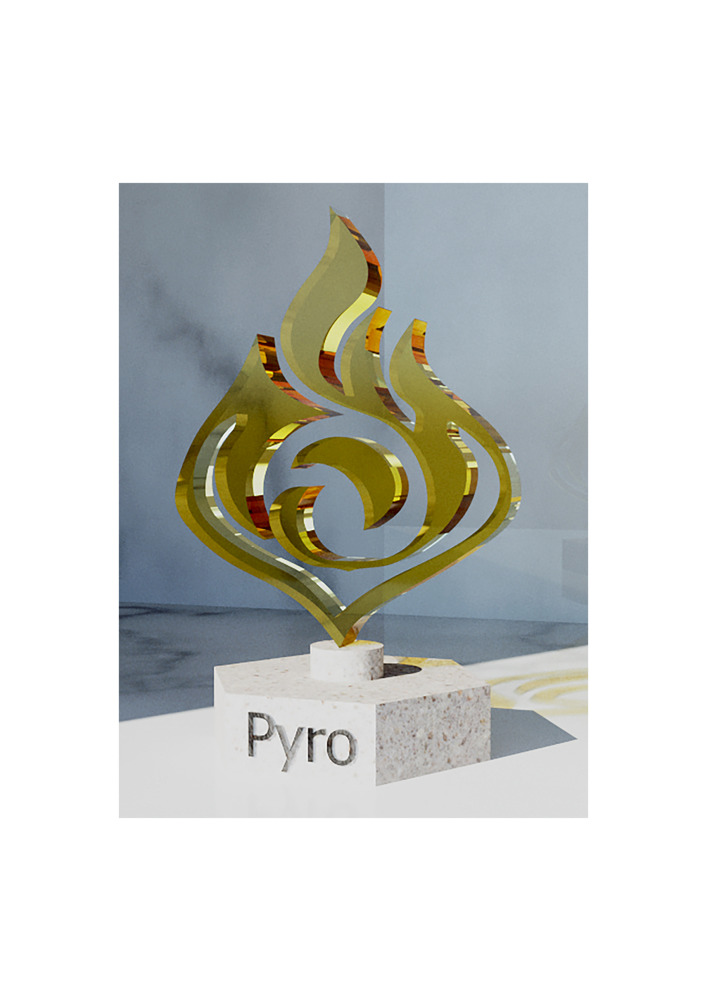 FIRE SYMBOL - 2d & 3d model - GENSHIN IMPACT