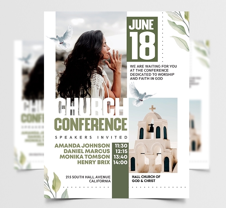 Church Conference – Free PSD Invitation Template