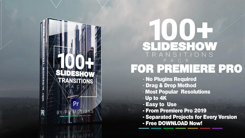 PR Motions 100+ Slideshow TransitionsPack for Premiere Pro