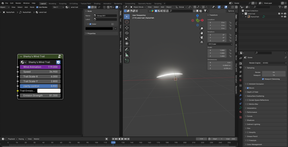 Anime Wind Effect (Customizable) Blender 4.0
