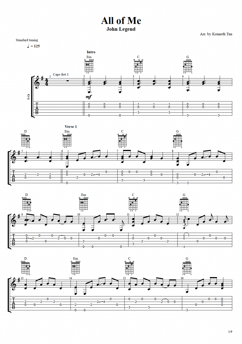 All of Me | Fingerstyle Guitar