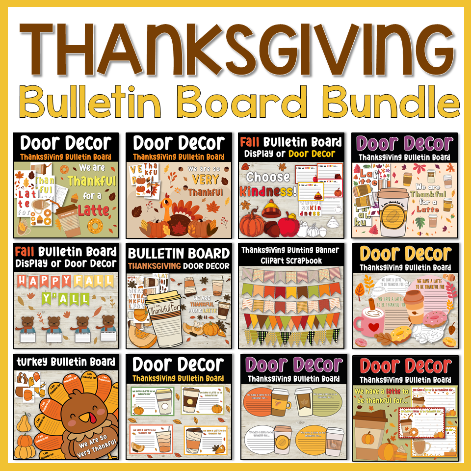 Ultimate Thanksgiving & Kindness Bulletin Board Bundle - Fall Door Decor