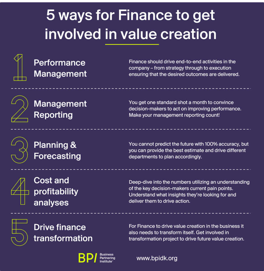 5 ways for Finance to drive value creation