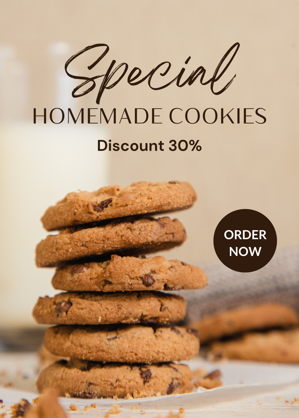 Brown and Beige Cookies Sale Poster