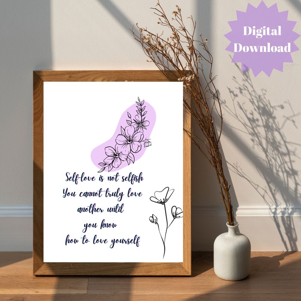 Radiate Self-Love with our Empowering Self Love Affirmation Wall Print