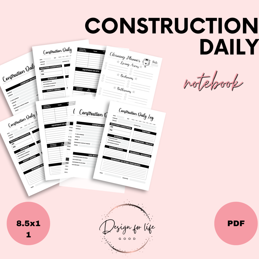 Construction daily notebook
