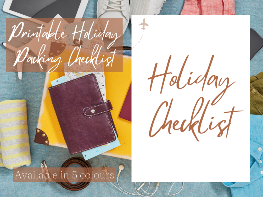 Holiday Checklist / Holiday Organiser / Holiday Planner / Packing ...