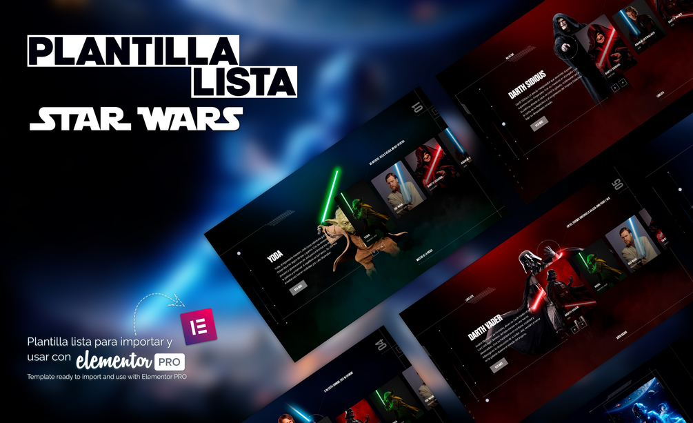 Elementor - Star Wars (Slider de Personajes Avanzado) - Shadou