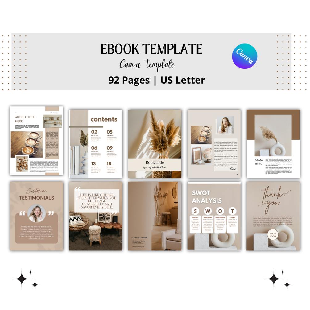 Minimalist Ebook Template | Ebook Template Canva