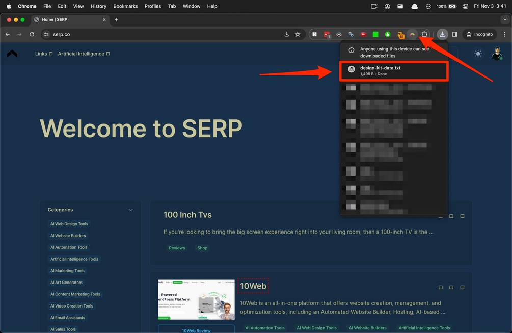 Serp Design Typography Grabber Chrome Extension