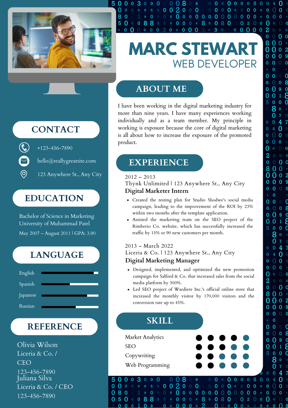Resume Web Developer Template 🖥