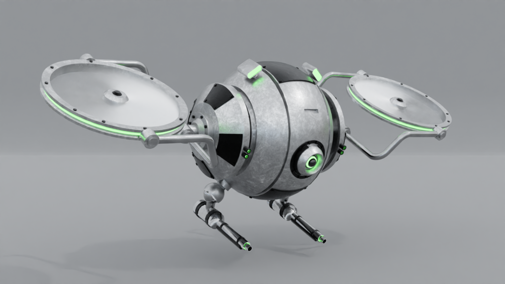 Sci-Fi Drone Low-poly Blender 3D model