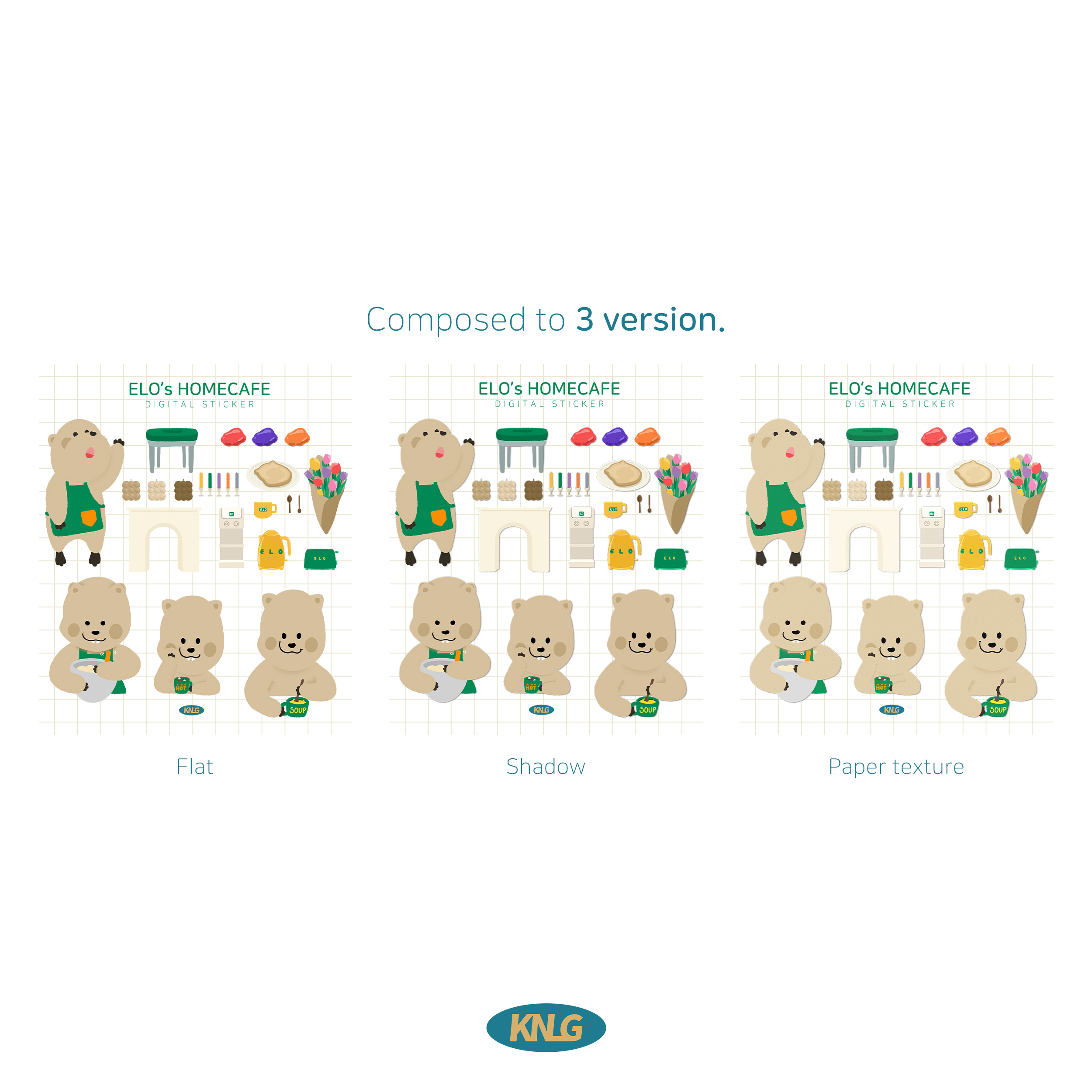 ELO's HOMECAFE STICKERS (Digital note for i Pad and Goodnotes app)