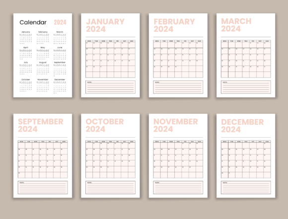 2024 2025 Monthly Planner CANVA Template - Fully Editable ...