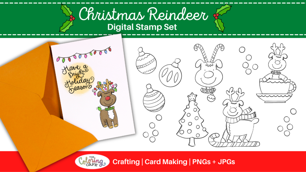 Christmas Reindeer Digital Stamps