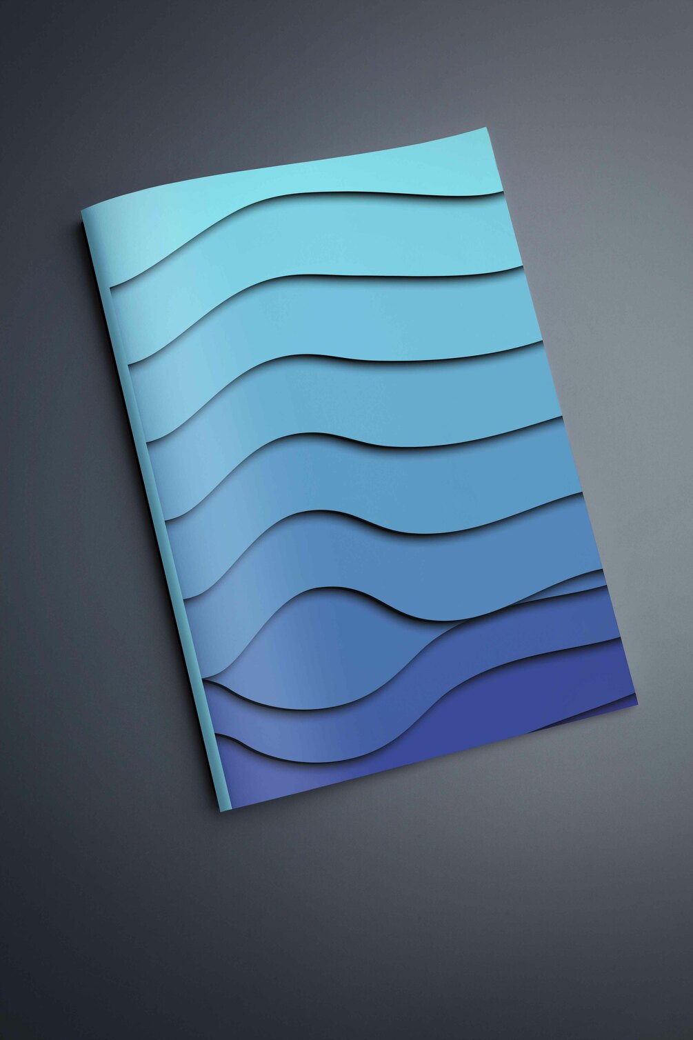 Abstract Gradient Wavy Layers Art style Book Cover Digital Template for ...