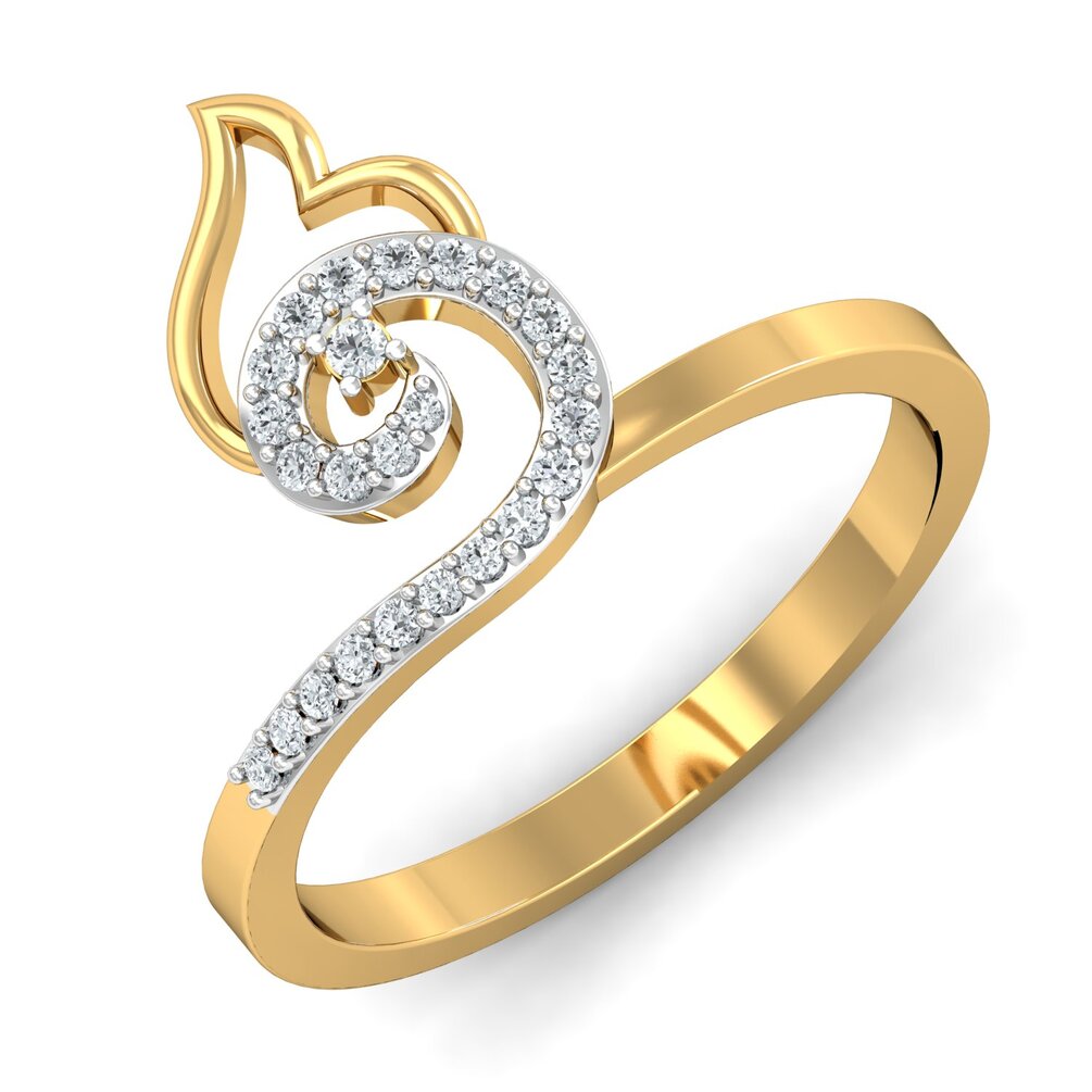 3D Model Gold Diamond Ring P1751