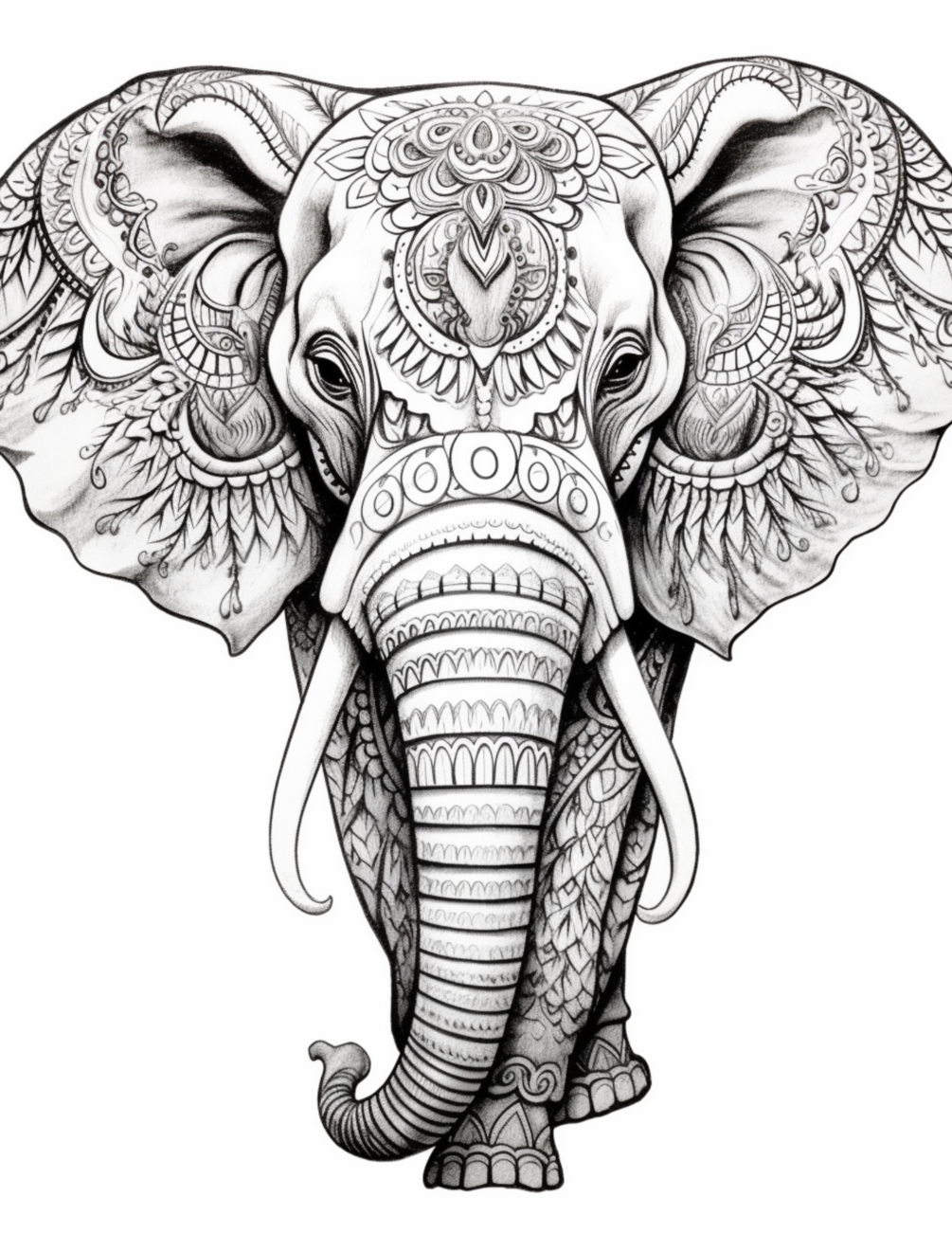 50 Baby Elephants Mandala Coloring Pages for Adults and Kids Coloring ...
