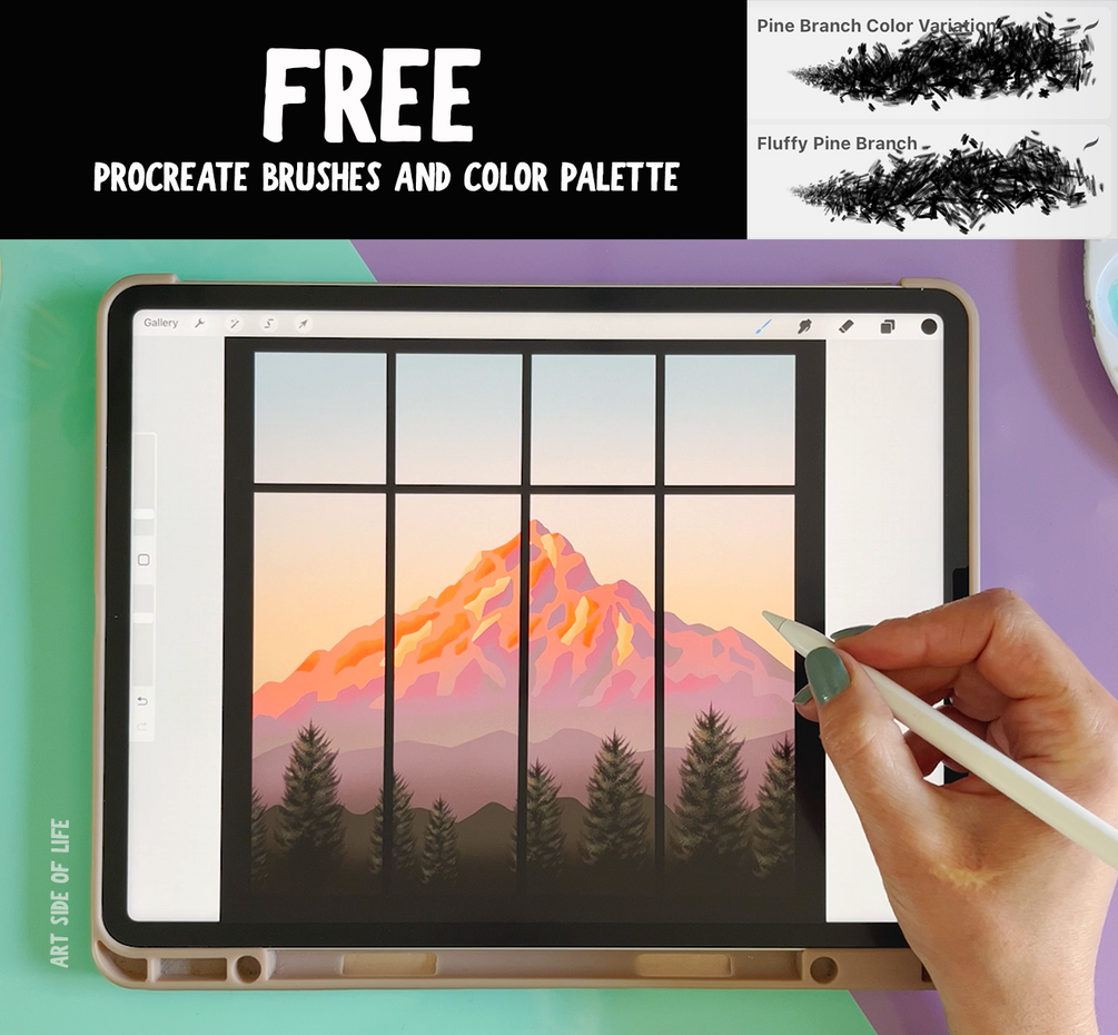 Pine Tree Branch Procreate Brushes