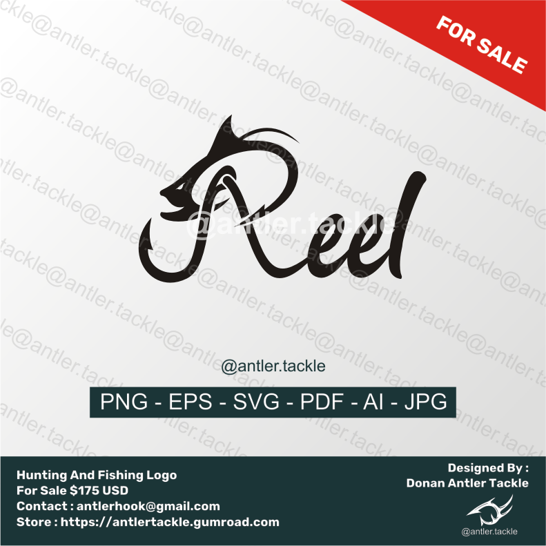 Reel Tarpoun Fish Hook Fishing Logo Designed By Donan Antler Tackle