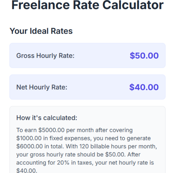 📊 Set YOUR Freelance Hourly Rate - Interactive Calculator + PDF Guide