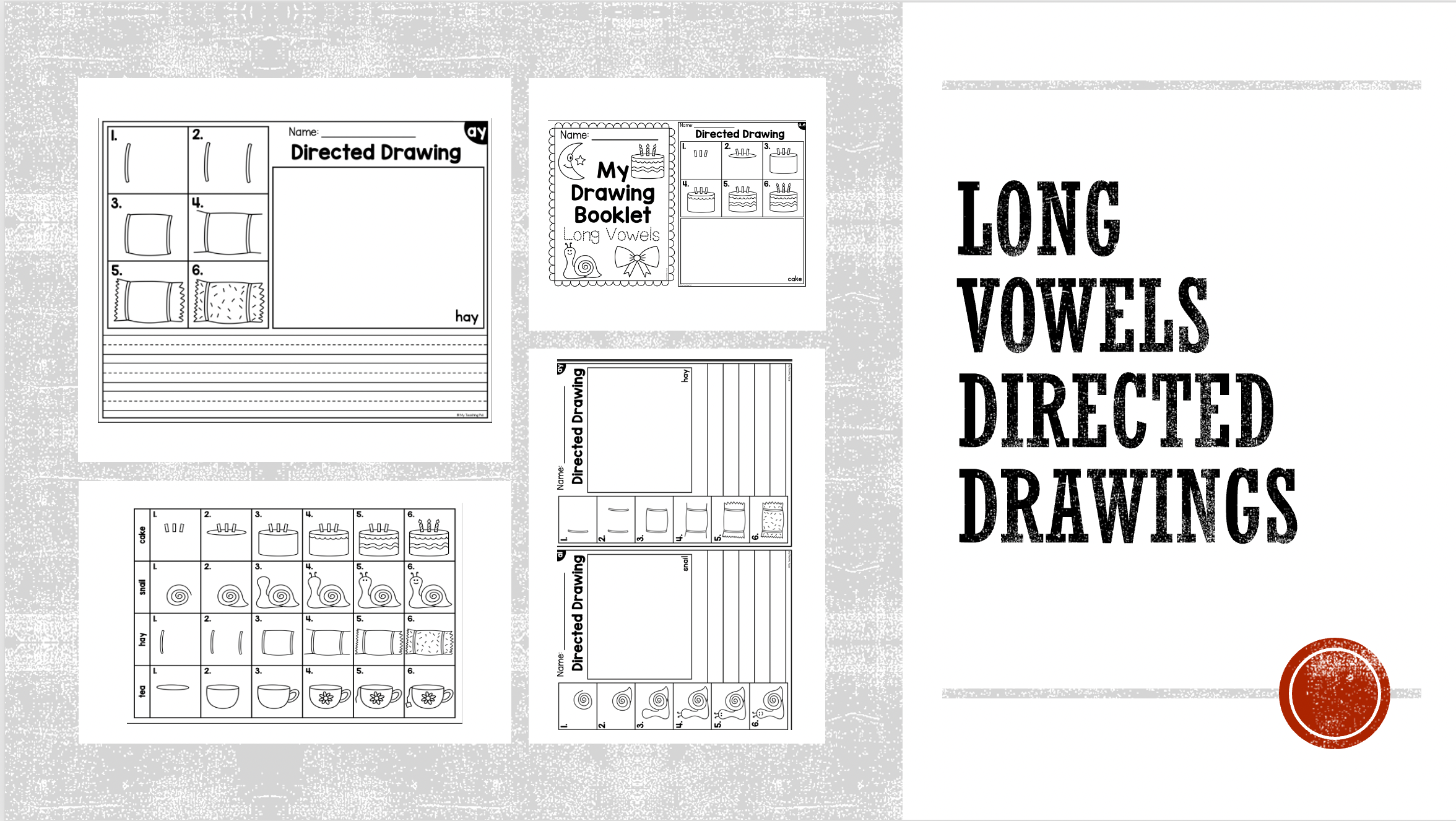 Long vowels Directed Drawings