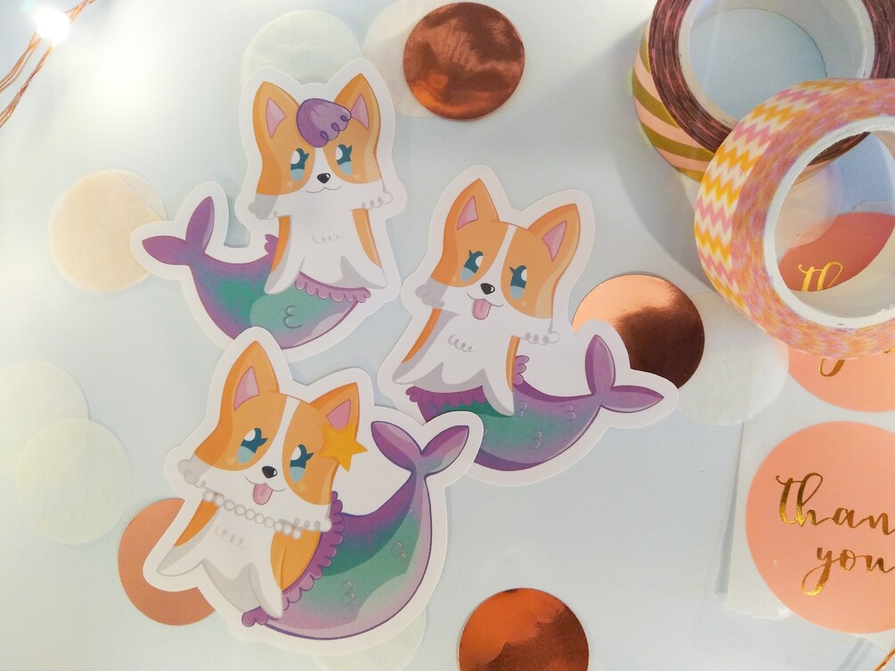 Penny the Mermaid die cut sticker set