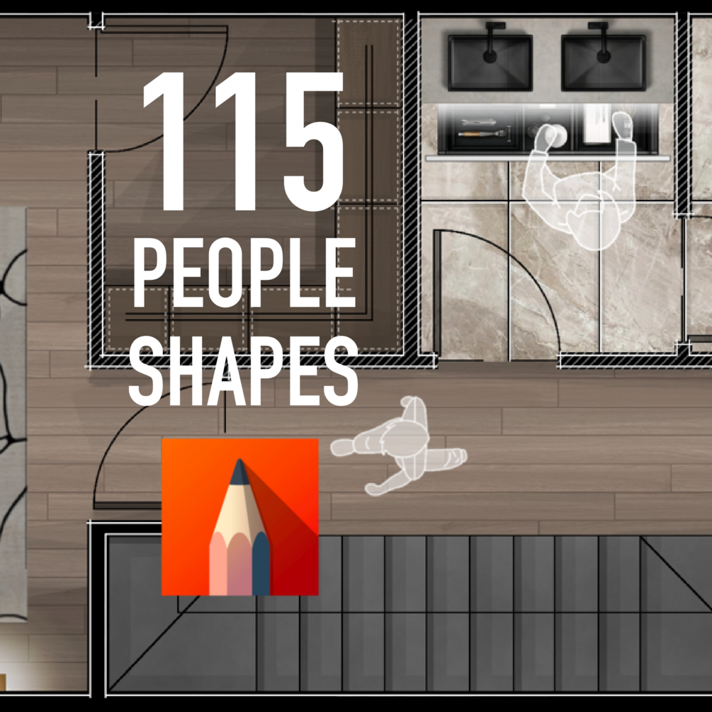 115 People Shapes Elements for Sketchbook App