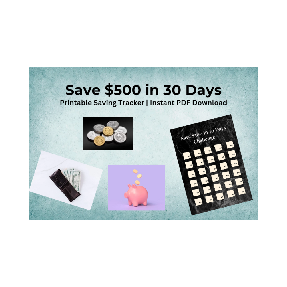 Save $500 in 30 Days – Printable Savings Tracker