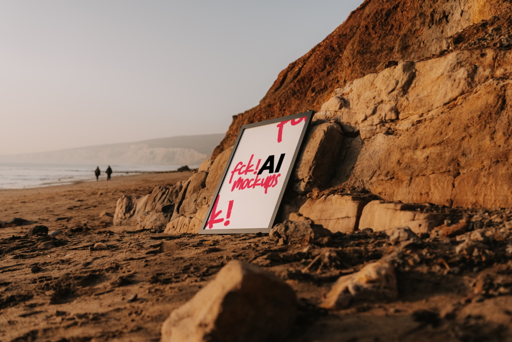 SANDY BEACH POSTER MOCKUP