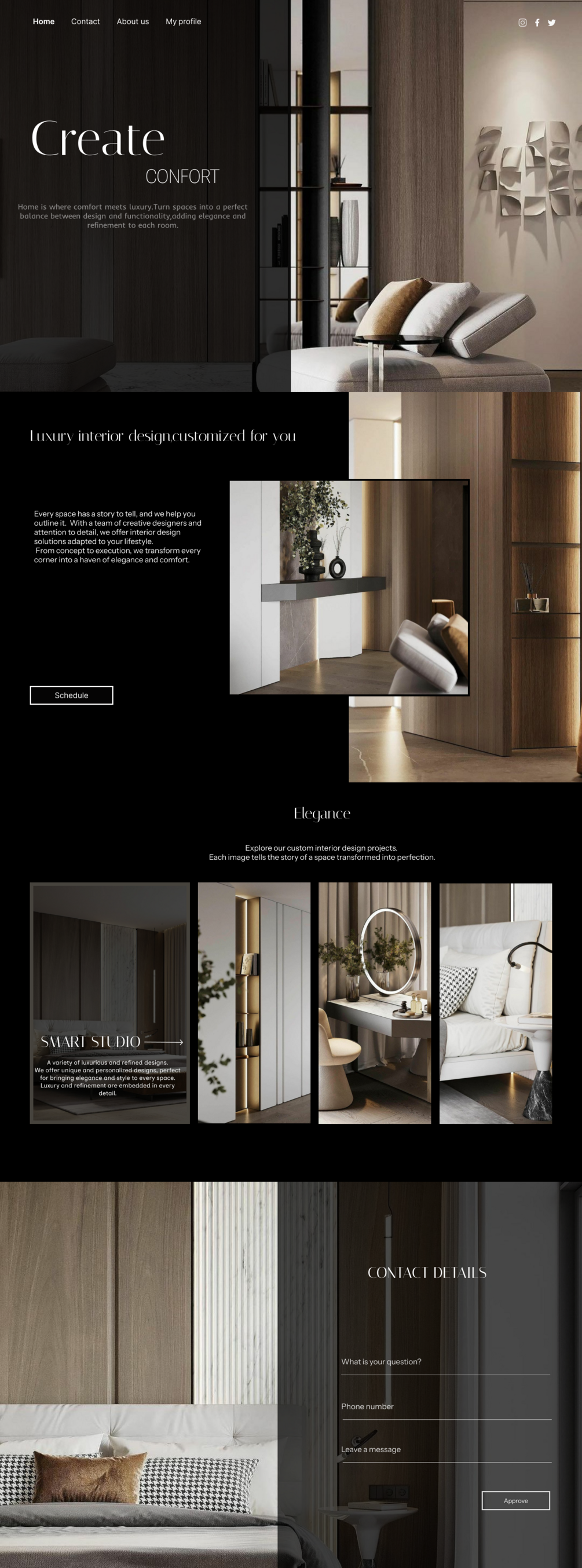 Elegant Web Interface for Interior Designers