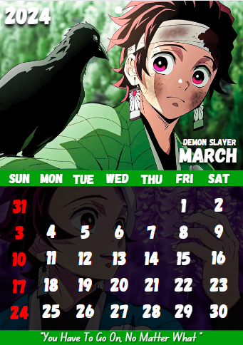 2K24 ANIME CALENDER