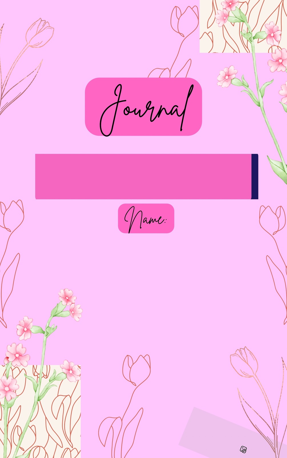 Book Journal Pink Tulips