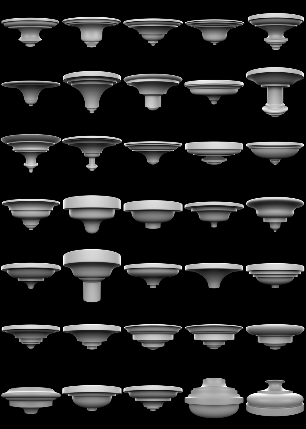 70 Column Rings 3d Model Pack