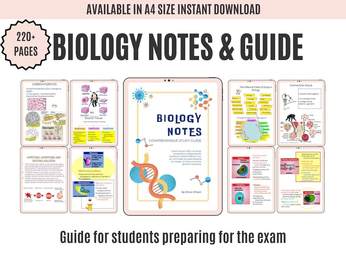 Biology Success: 220+ Downloadable Pages for Exam Success!