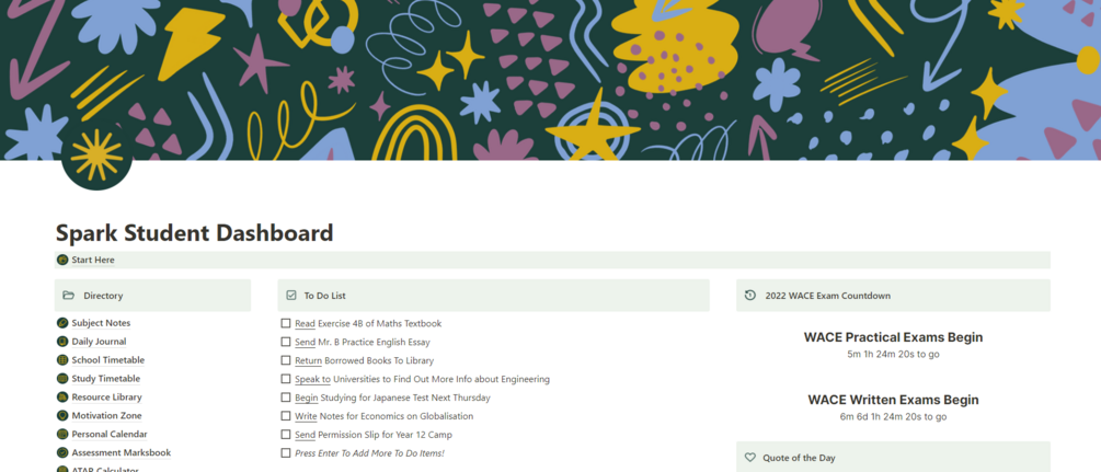 Free Sparkpath Notion Template [Spark Theme]