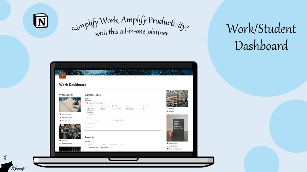Ultimate Work/Student Dashboard! - Notion Template