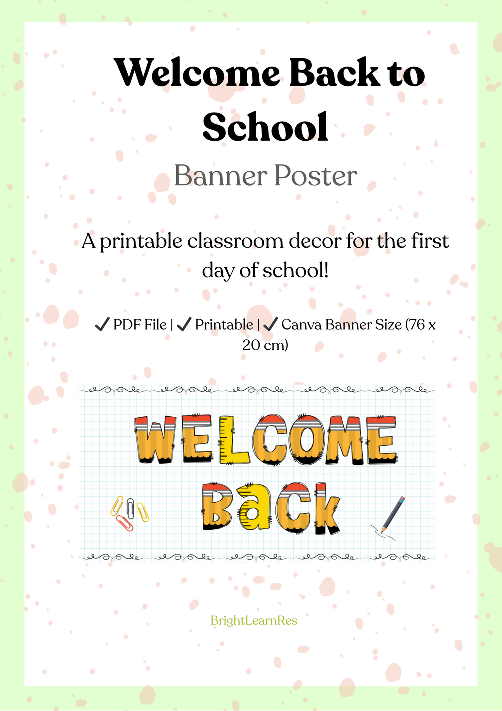 Classroom Welcome Poster – Printable Banner for Back to School · Fun ...
