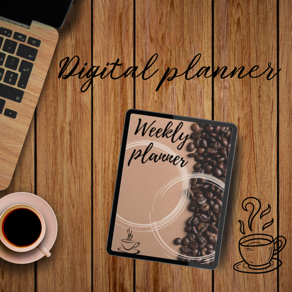 Weekly planner, coffee design