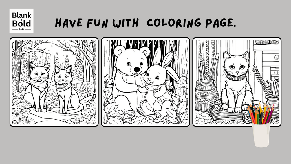 Cozy Buddies Coloring Page Bold and Easy